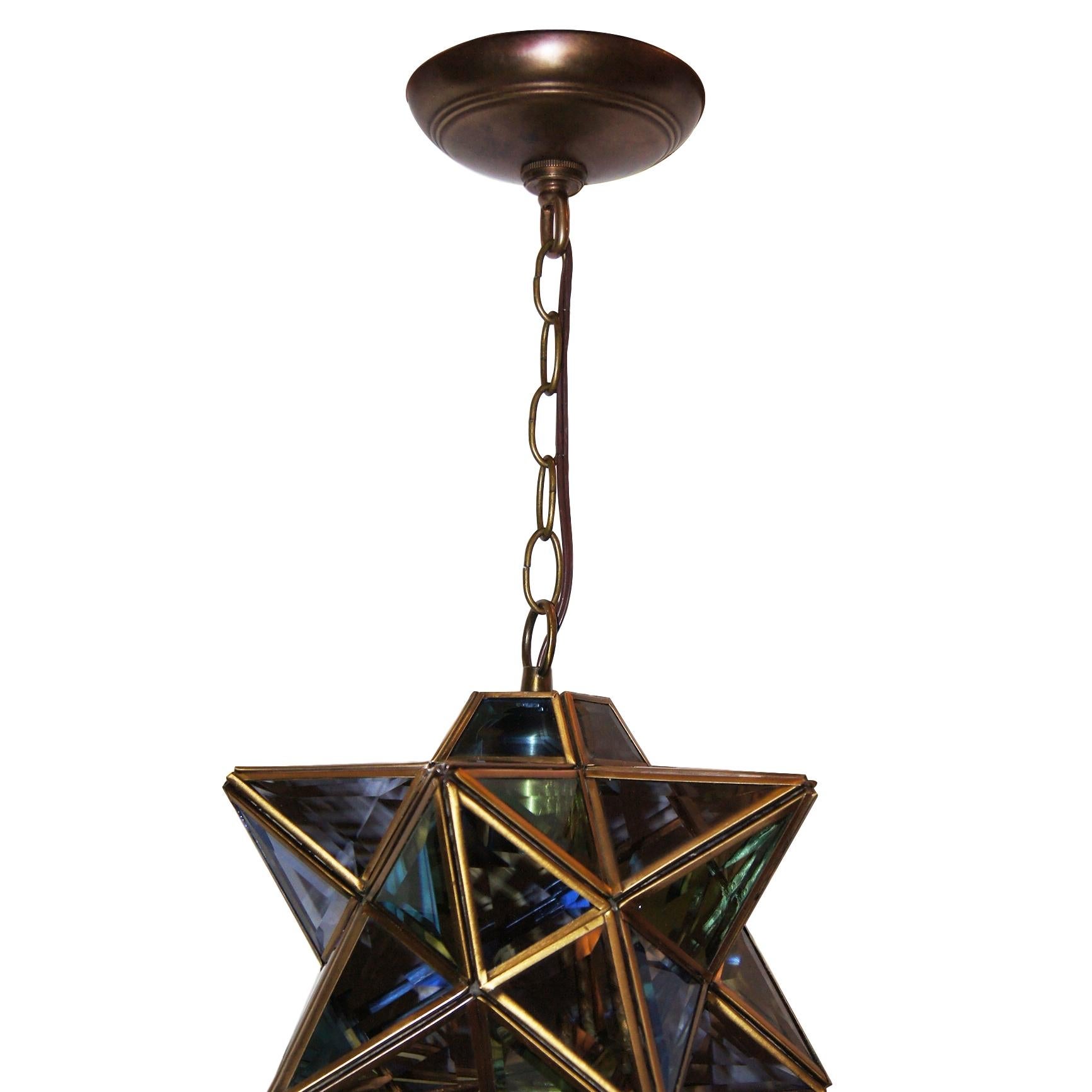 Star Leaded Glass Pendant Fixture at 1stDibs | glass star pendant light ...