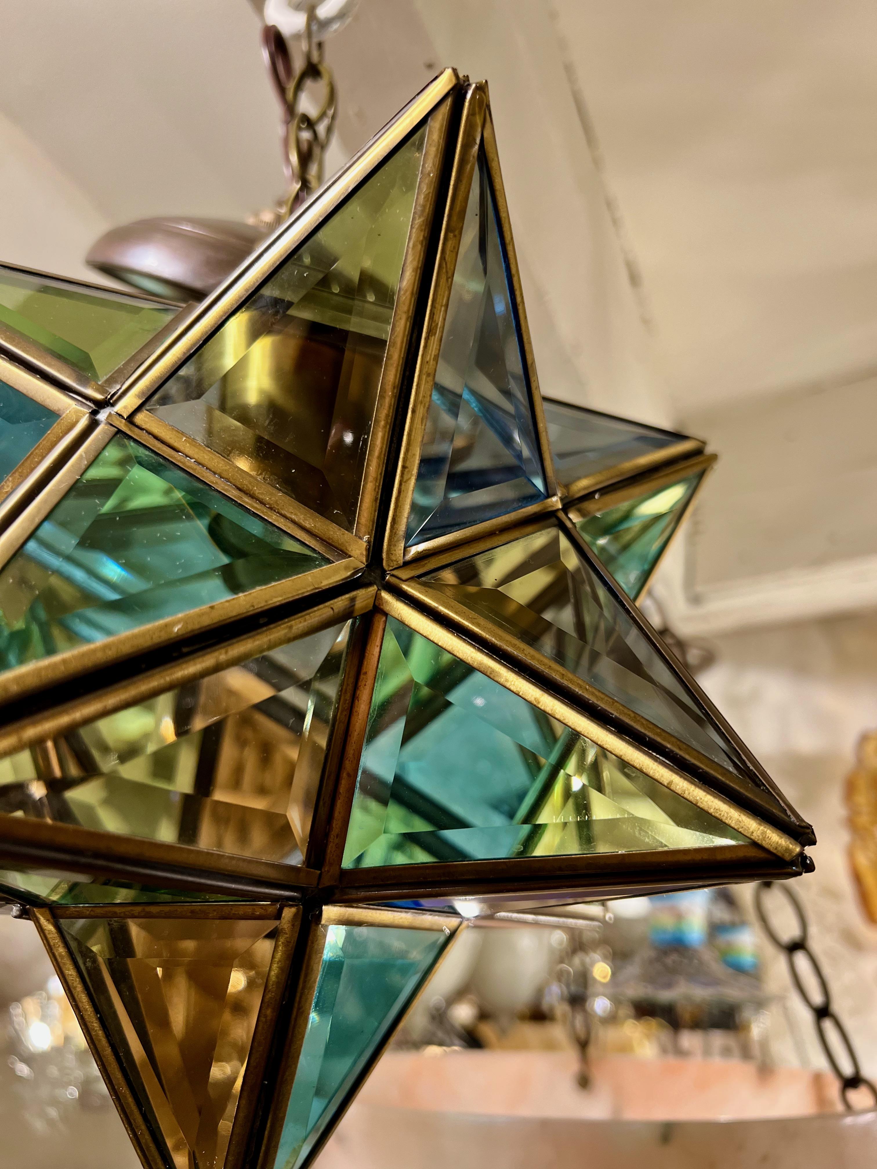 Star Leaded Glass Pendant Fixture at 1stDibs | glass star pendant light ...