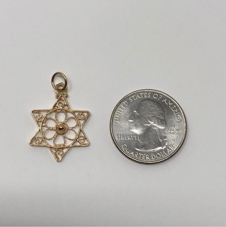 Star of David 18 Karat Gold Filigree Feminine Jewish Star of David ...