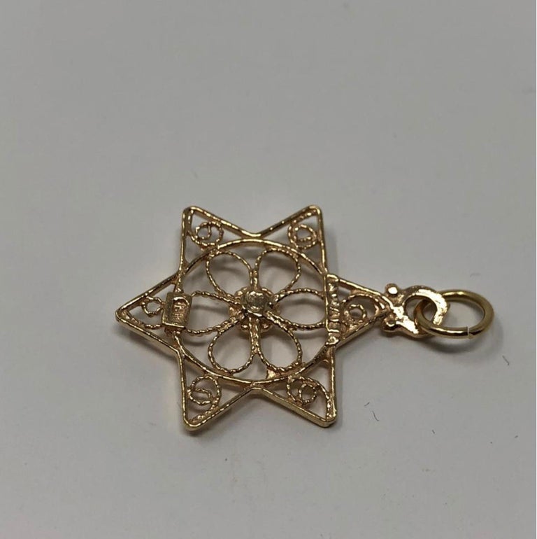 Star of David 18 Karat Gold Filigree Feminine Jewish Star of David ...