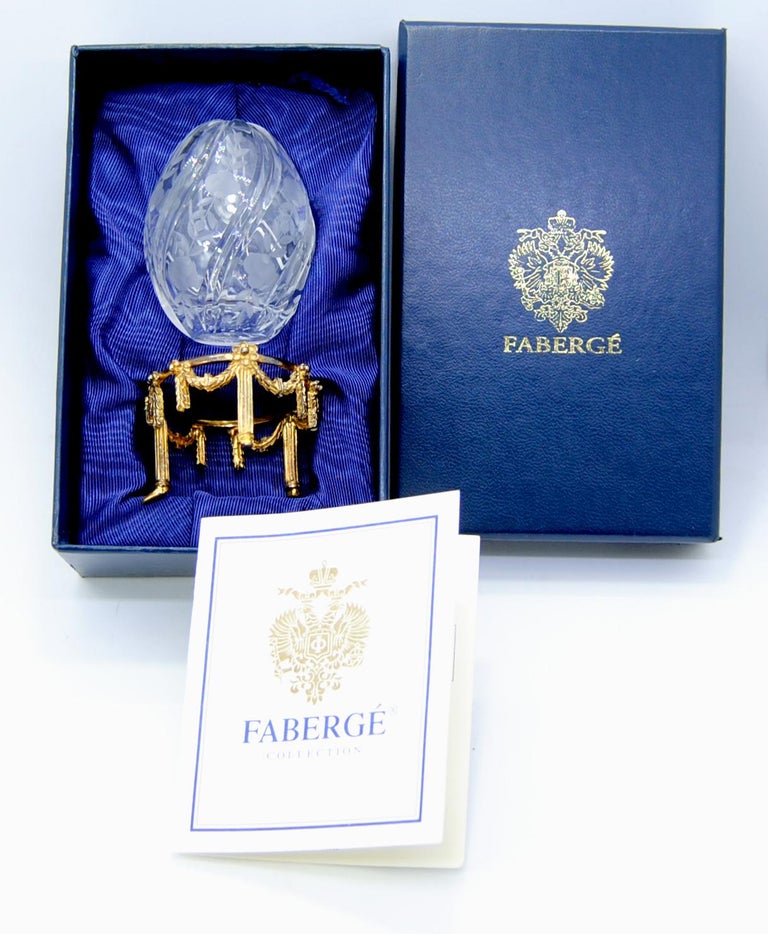 Star of the North Faberge Egg Crystal with Sterling Silver Gold-Plated ...