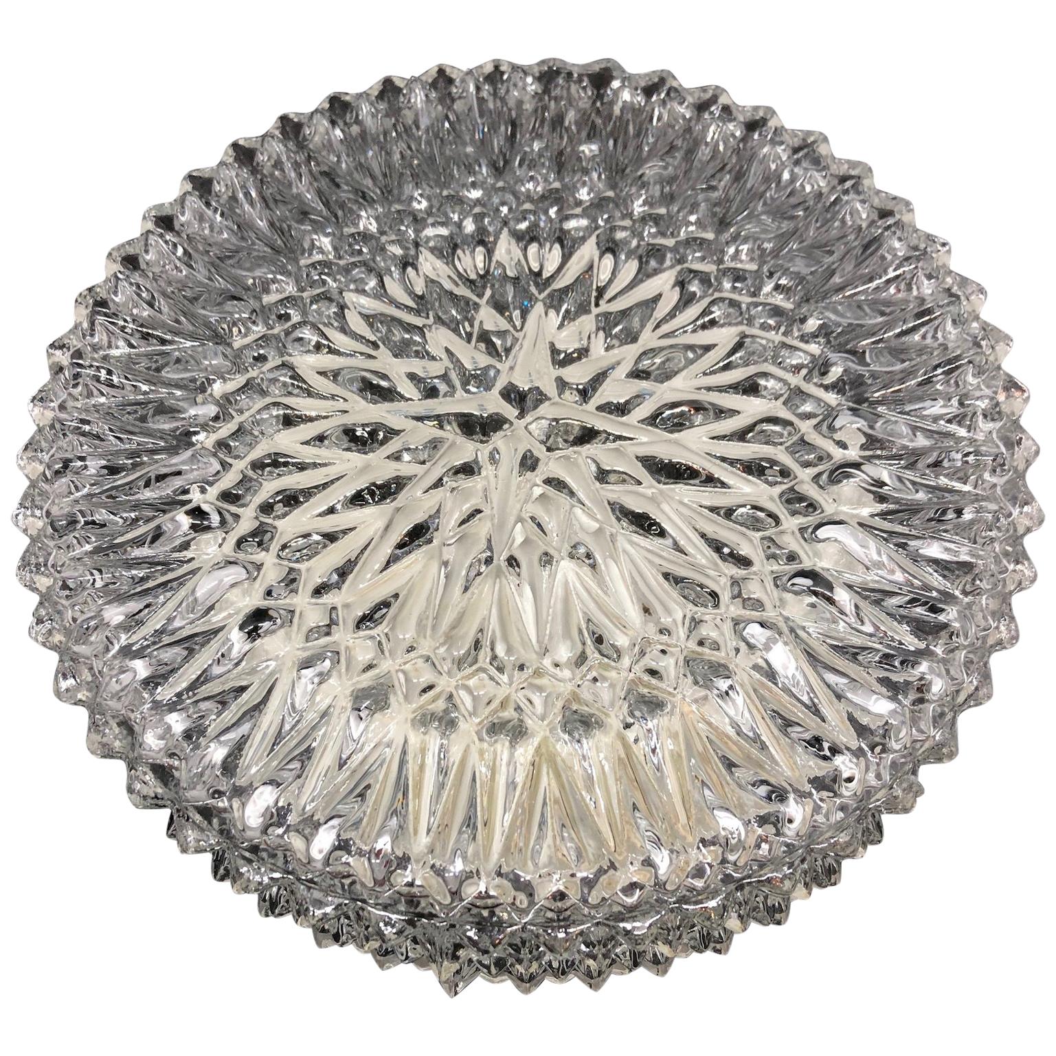 Star Pattern Glass Flush Mount Ceiling Light, Austria, 1960s For Sale ...