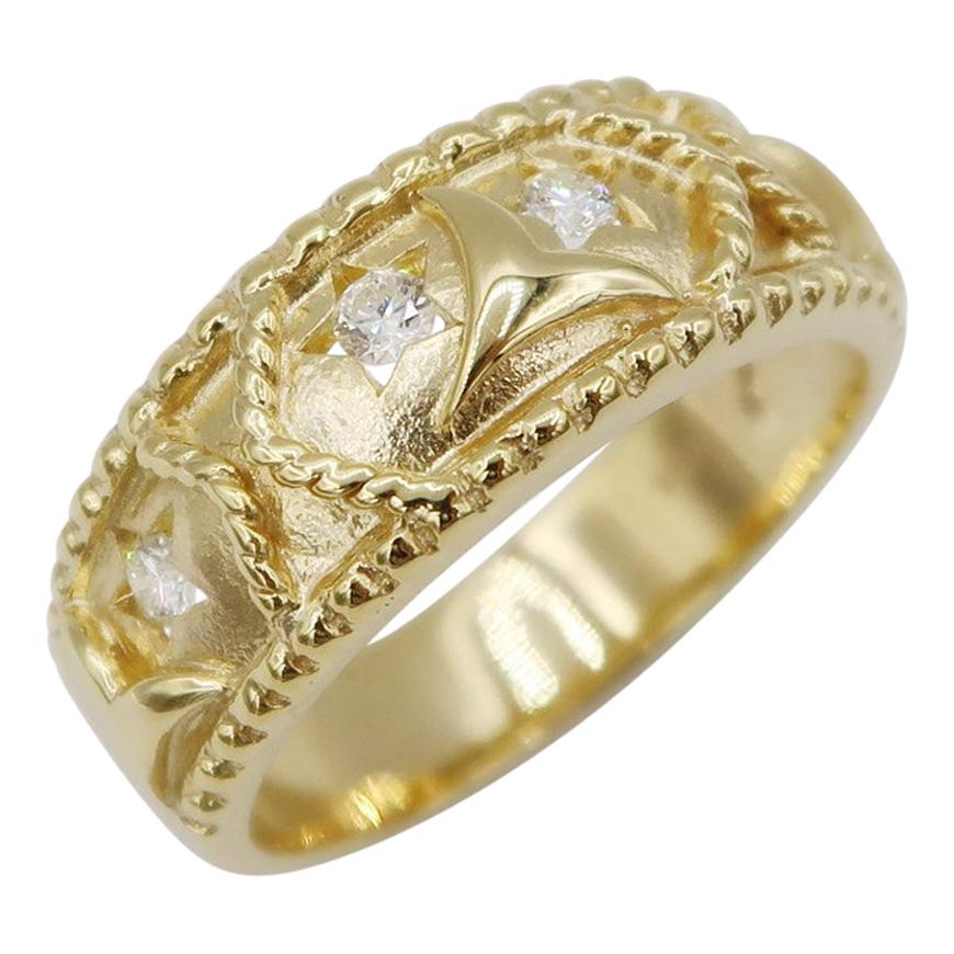 Chanel Diamond Gold Star Band Ring at 1stDibs