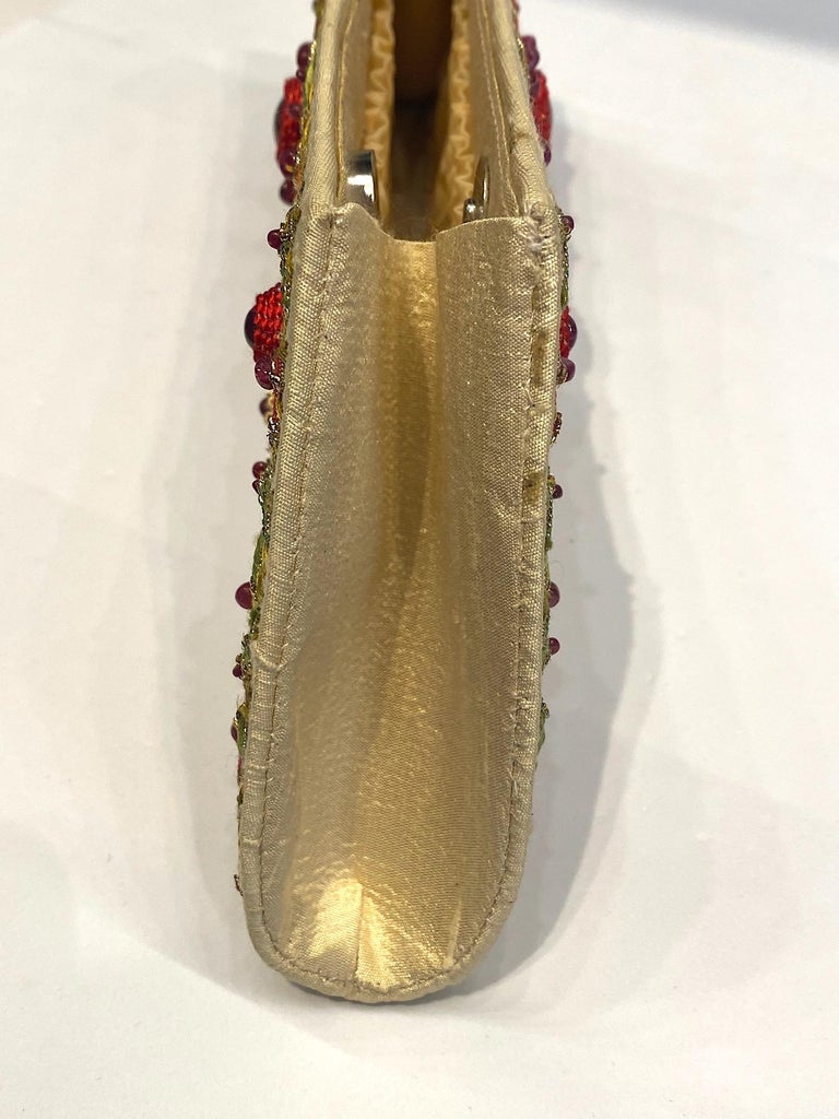 Star Ruby and Bead Silk Embroidered Evening Bag For Sale at 1stDibs