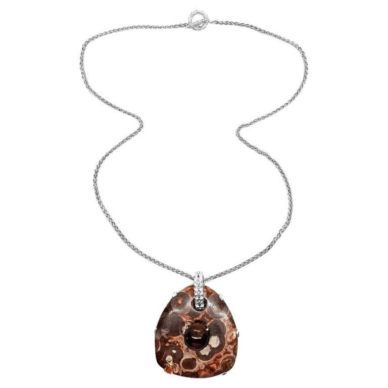 Star Ruby and Jasper with Garnet Necklace in Sterling Silver with 18K ...