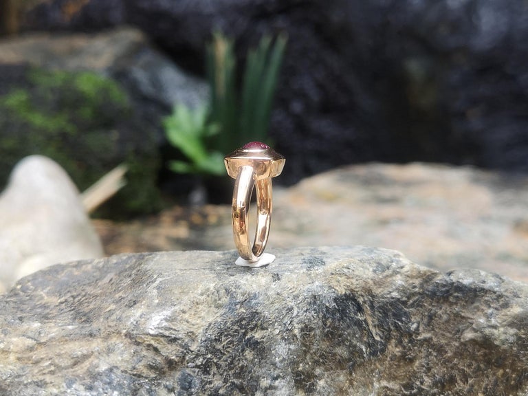 Star Ruby Ring Set in 18 Karat Rose Gold Settings For Sale at 1stDibs