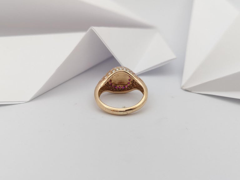 Star Ruby, Ruby and Diamond Ring Set in 18 Karat Rose Gold Settings For ...