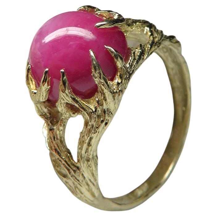 Star Ruby Cabochon Diamond Yellow Gold For Sale at 1stDibs