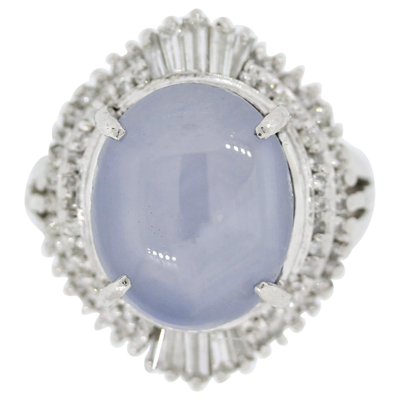 Star Ruby Diamond Platinum Cocktail Ring at 1stDibs