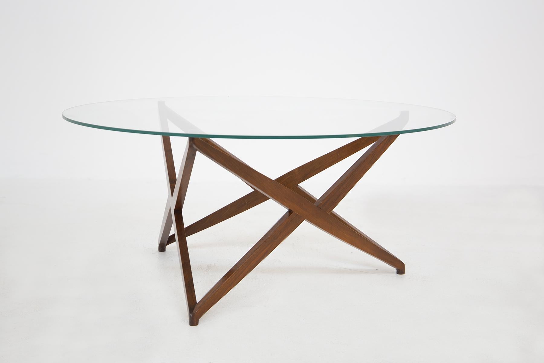 Star Shaped Wood and Glass Coffee Table by Angelo Ostuni For Sale at ...