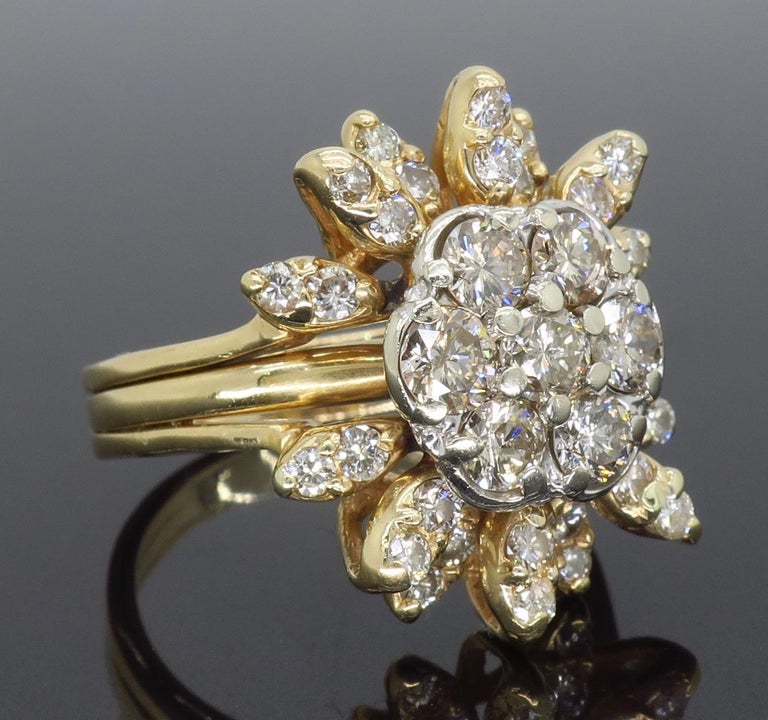 Starburst Diamond Cluster Ring at 1stDibs | starburst diamond ring