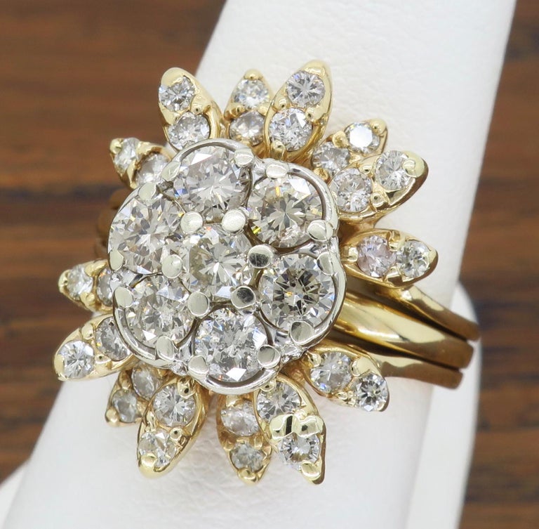 Starburst Diamond Cluster Ring at 1stDibs | starburst diamond ring