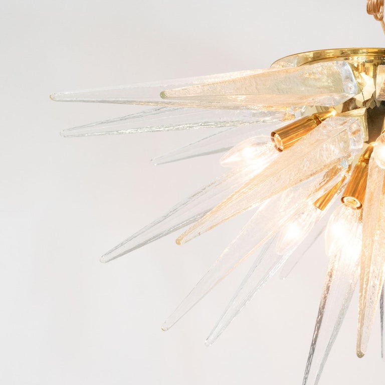 Starburst Glass Ray Flush Mount For Sale at 1stDibs
