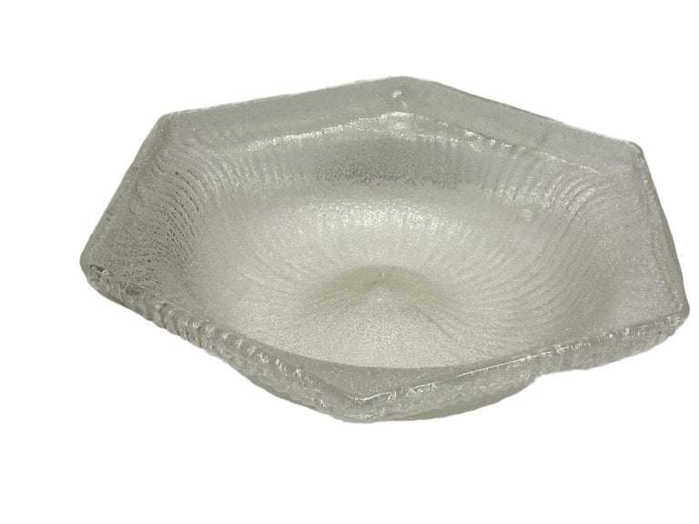 Starburst Pattern Ice Glass and Wood, Flush Mount Ceiling Light ...