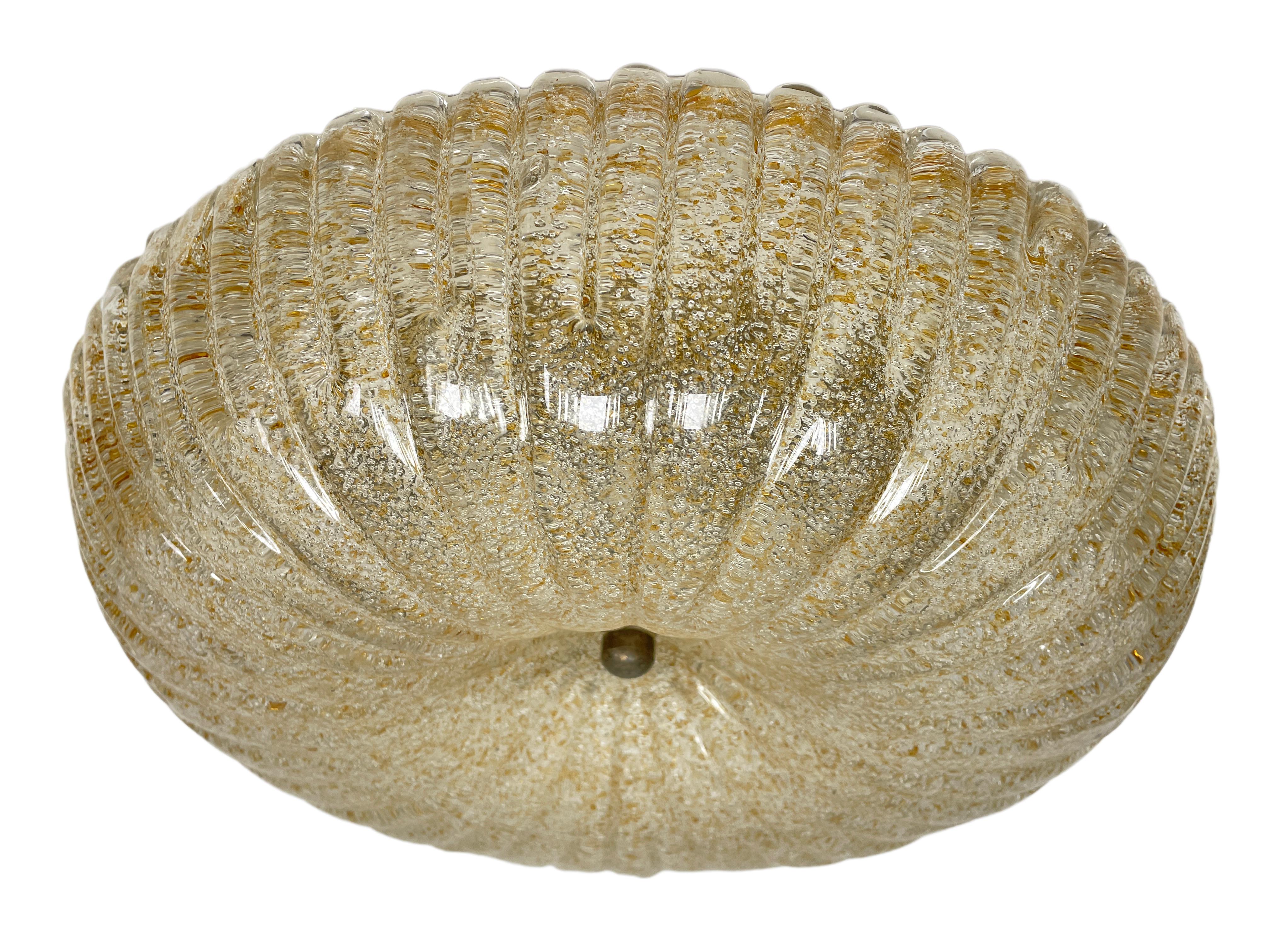 Starburst Pattern Murano Glass Flush Mount Ceiling Light, Italy, 1960s ...