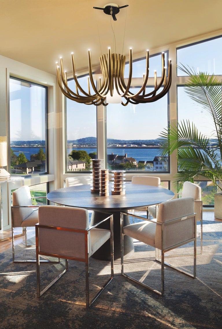 Stardust Small Suspension Light in Matt Light Satin Brass For Sale at ...