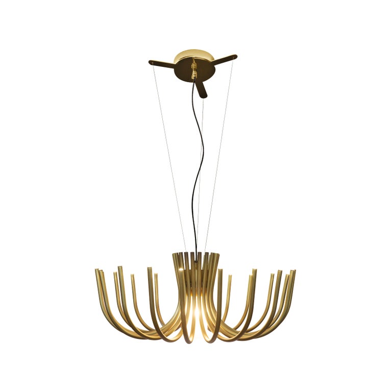 Stardust Small Suspension Light in Matt Light Satin Brass For Sale at ...