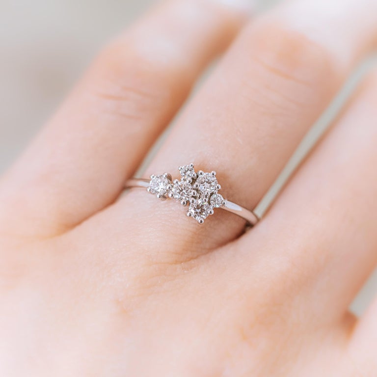 Customizable Starry Night Diamond Cluster Ring For Sale at 1stDibs