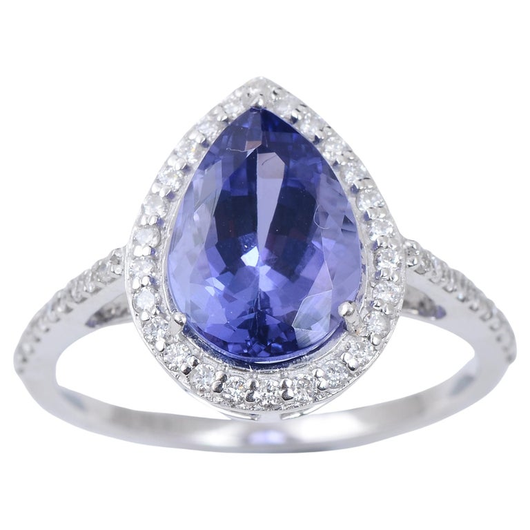 Starry Night Tanzanite and Diamond 14k Ring by Jeweltique For Sale at ...