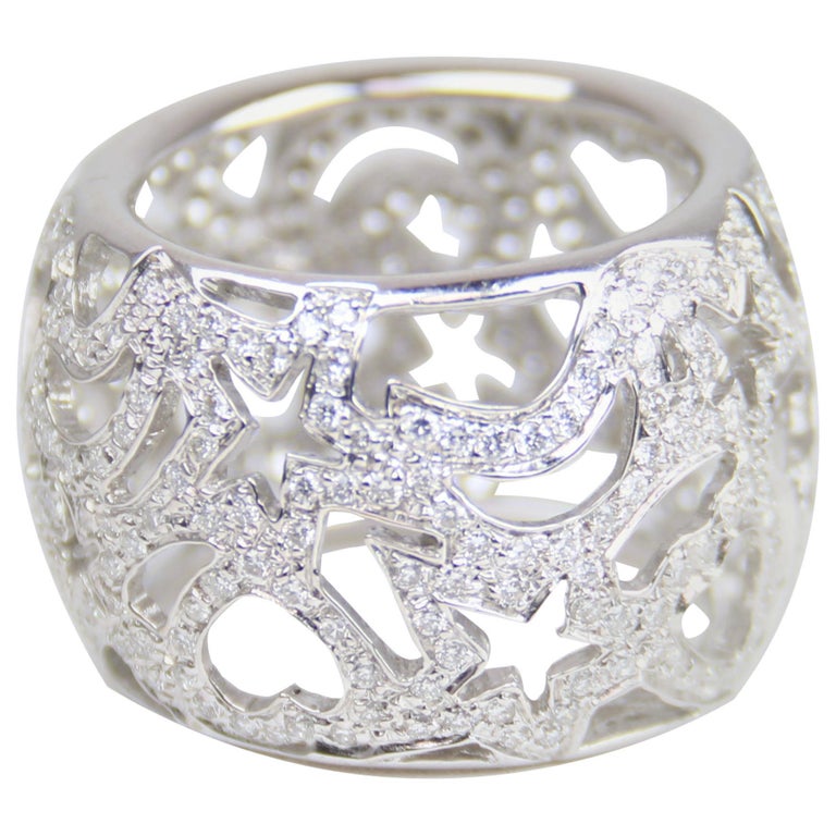 Stars and Hearts Diamond Ring For Sale at 1stDibs