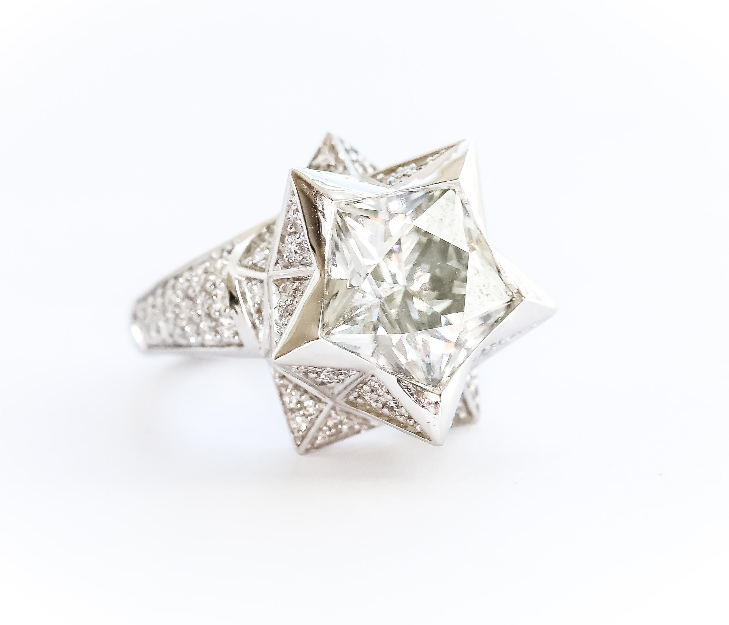 Star Engagement Ring For Sale at 1stDibs | star diamond ring, star ...