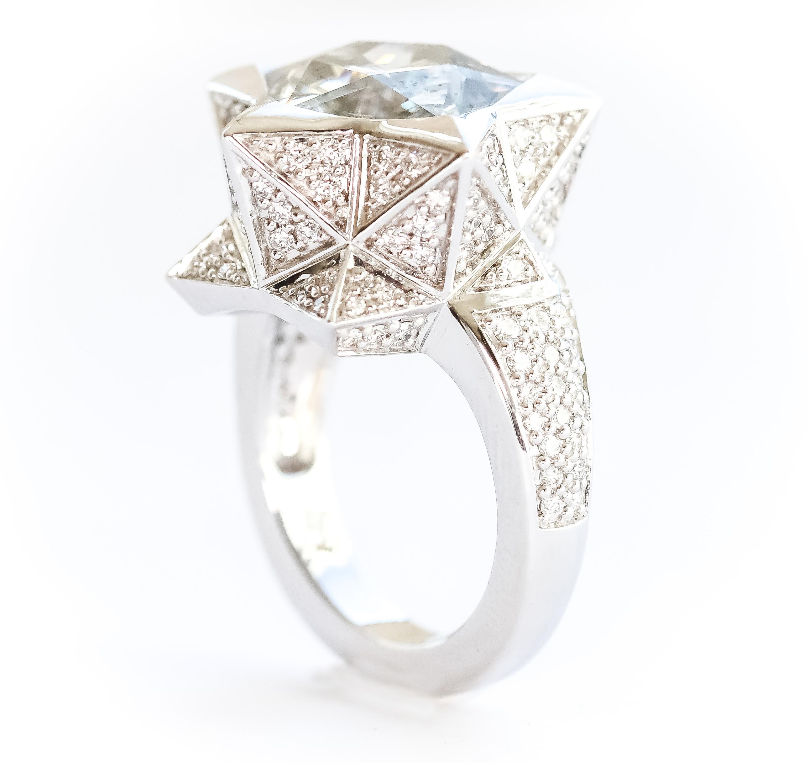 Star Engagement Ring For Sale at 1stDibs | star diamond ring, star ...