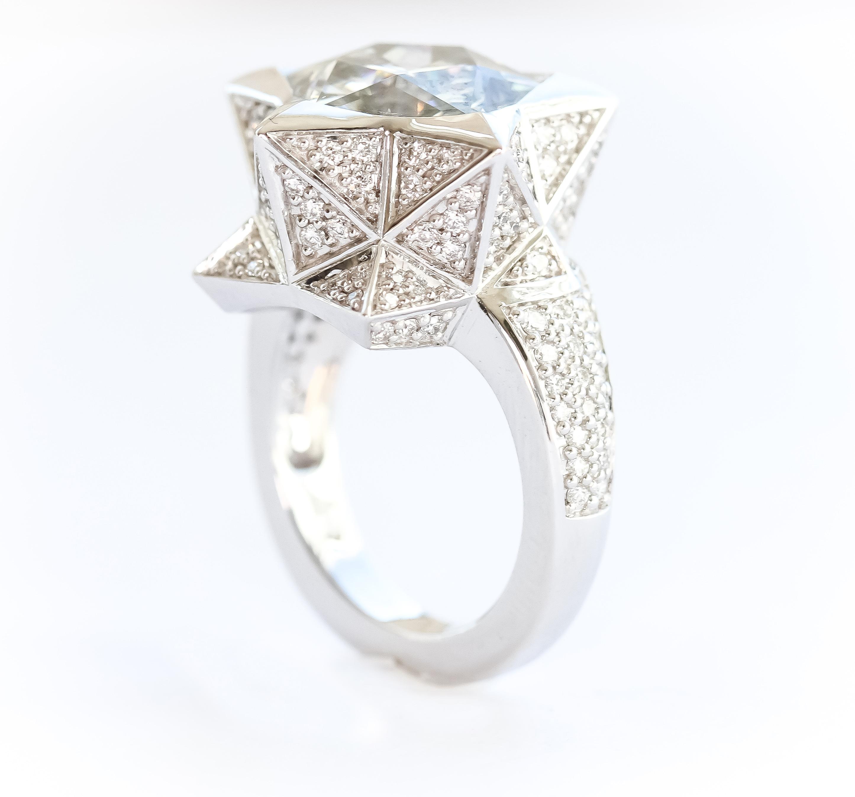 Star Engagement Ring For Sale at 1stDibs | star diamond ring, star ...