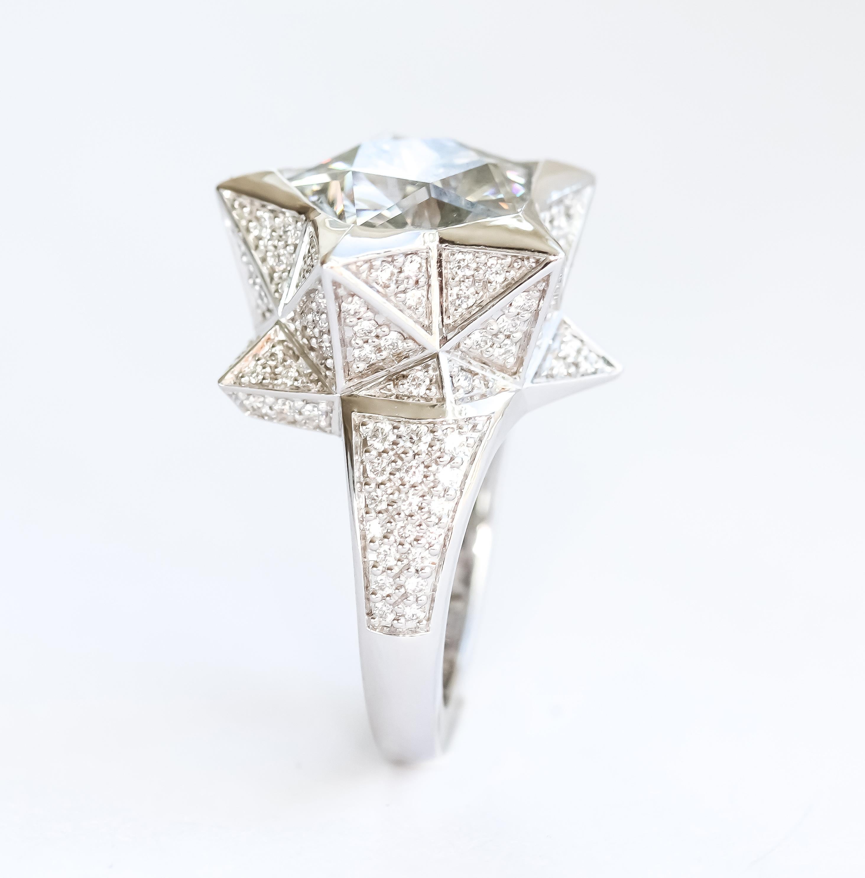Star Engagement Ring For Sale at 1stDibs | star diamond ring, star ...