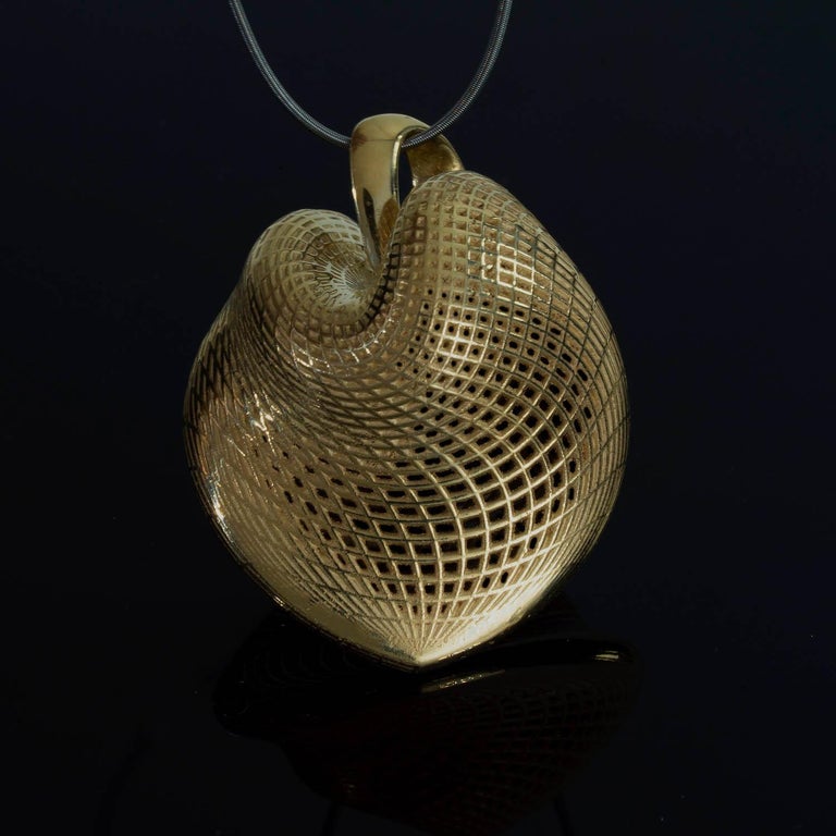 18 Karat Yellow Gold. Statement Gold Heart Pendant, Cocktail Pendant ...