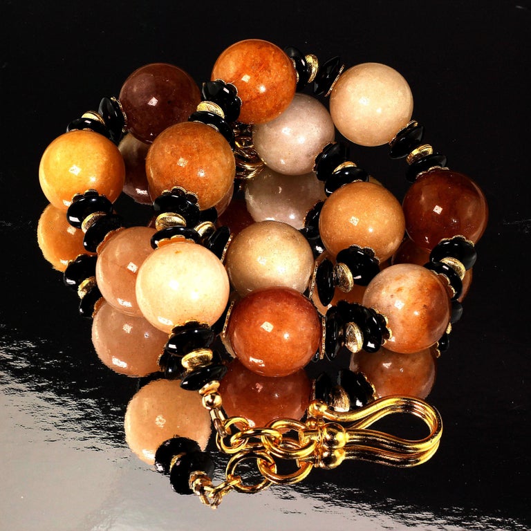 AJD 20 Inch Statement Necklace in Shades of Golden Jade Black ...