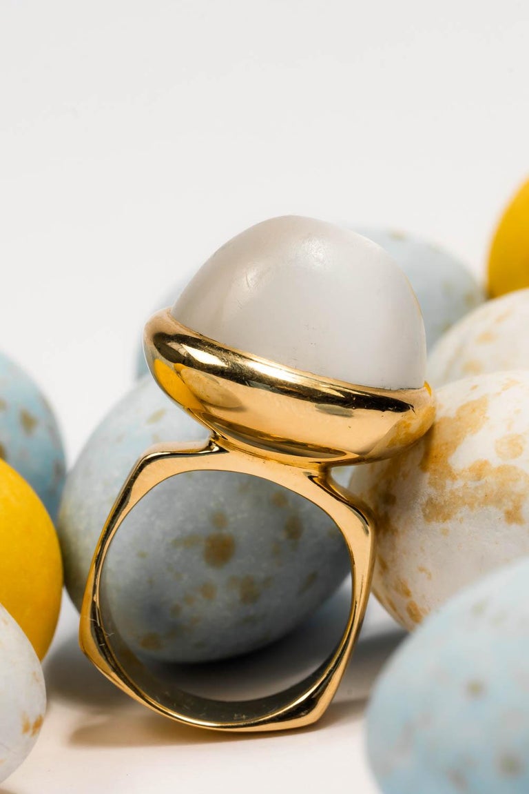 Statement Oversized Moonstone 18k Gold Cocktail Ring at 1stDibs