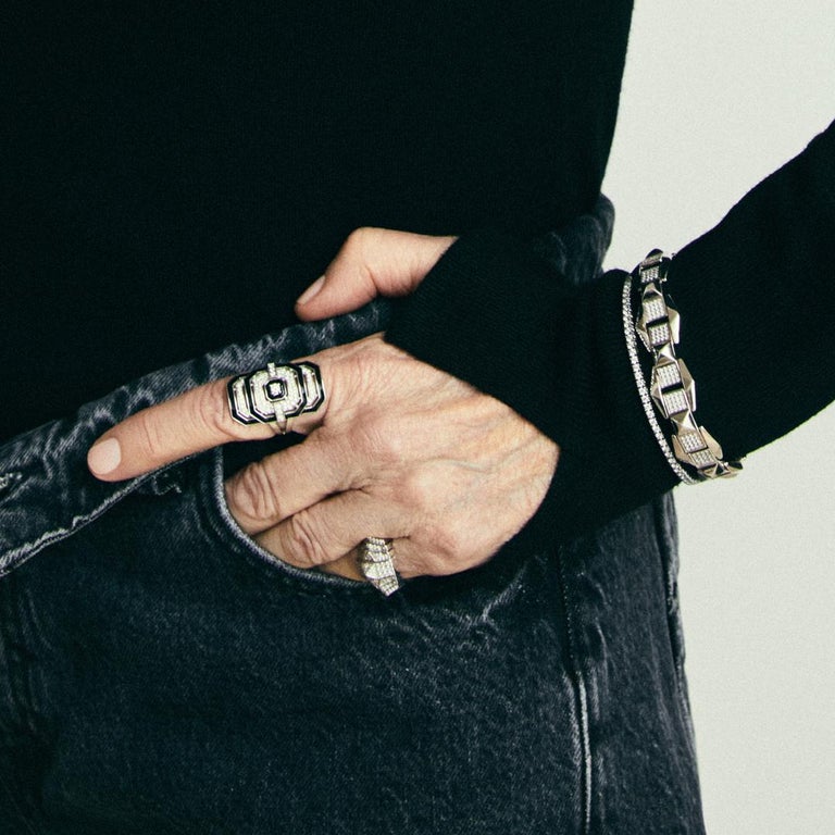 Customizable STATEMENT Paris - Art Deco Ring My Way Enamel, Diamonds ...