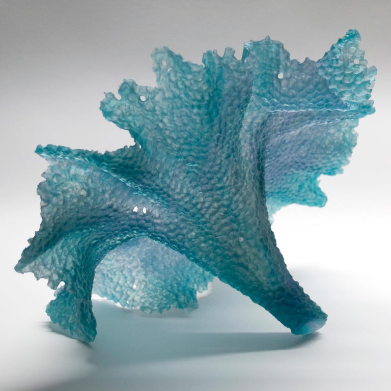 Static Movement, a Unique Teal and Grey Glass Sculpture by Monette ...