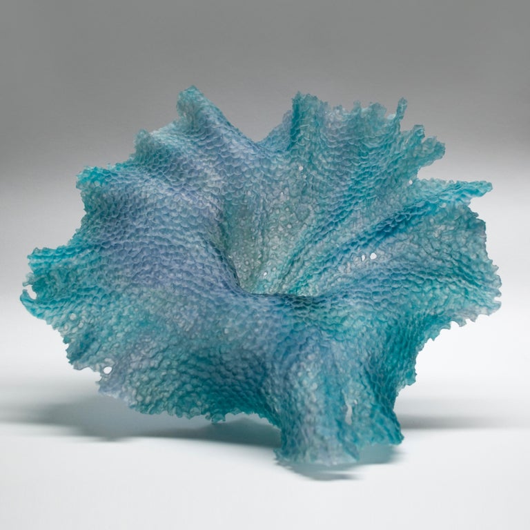 Static Movement, a Unique Teal and Grey Glass Sculpture by Monette ...