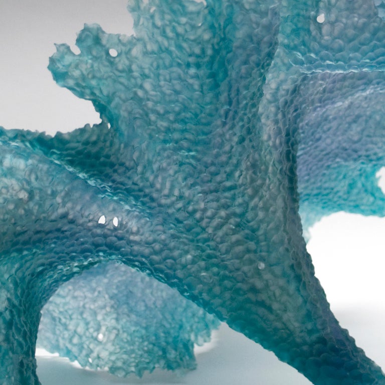 Static Movement, a Unique Teal and Grey Glass Sculpture by Monette ...