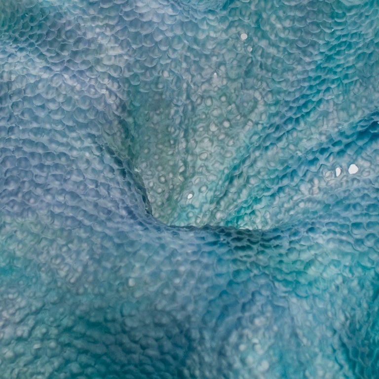 Static Movement, a Unique Teal and Grey Glass Sculpture by Monette ...