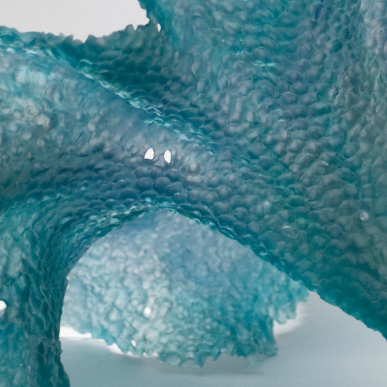 Static Movement, a Unique Teal and Grey Glass Sculpture by Monette ...