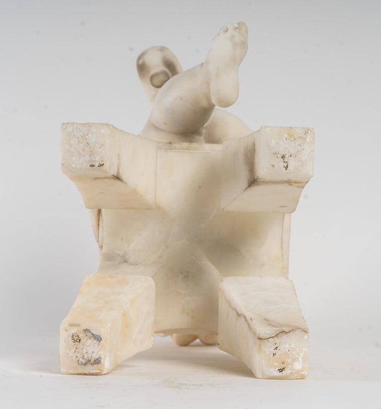 Statue in Alabaster Representing a Little Girl For Sale at 1stDibs