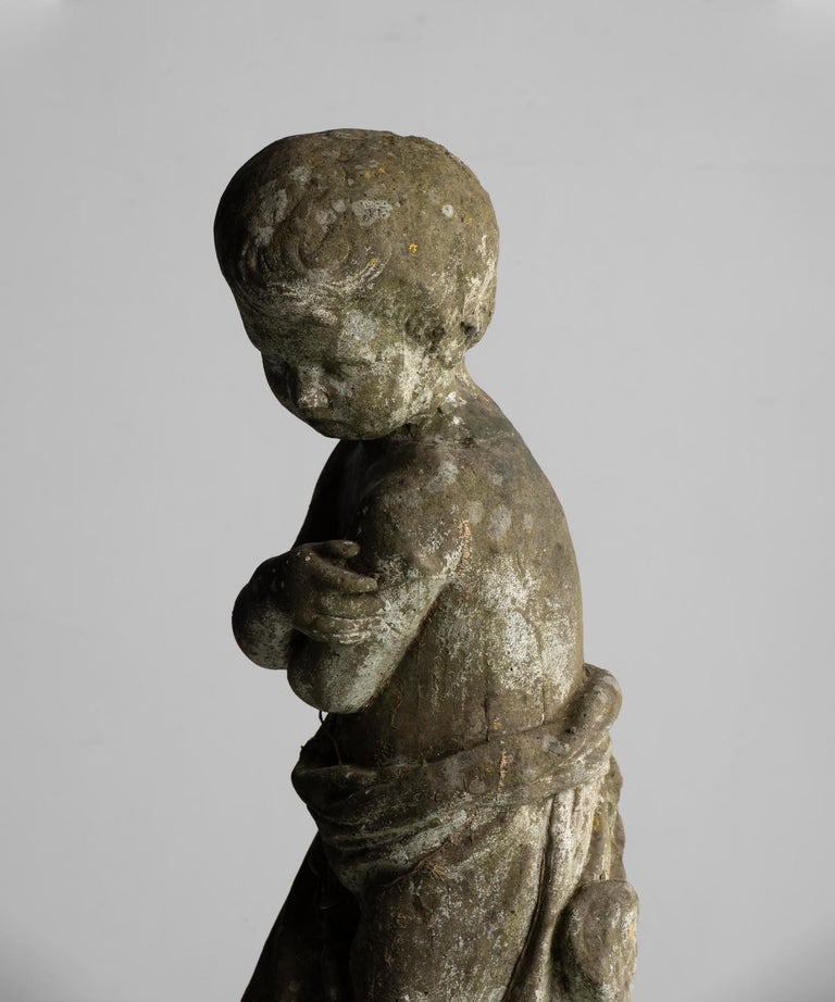 Child Garden Statue on Pedestal at 1stDibs | child garden statues