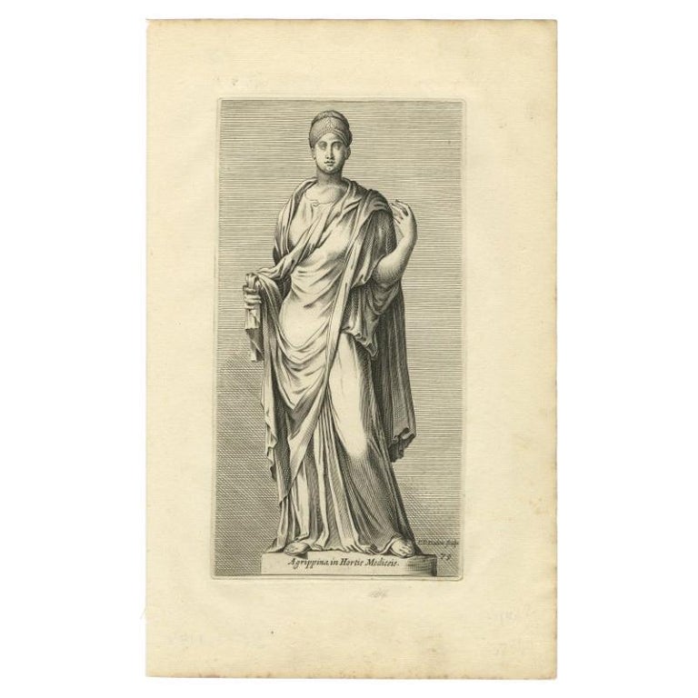 Statue of Roman Empress Agrippina in Rome, Etching on Paper, 1660 For ...