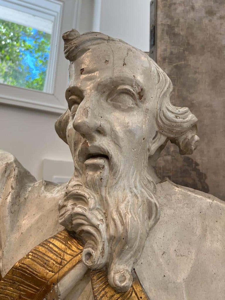 Statue of St. Paul with Sword, Large 17th Century Wooden For Sale at ...