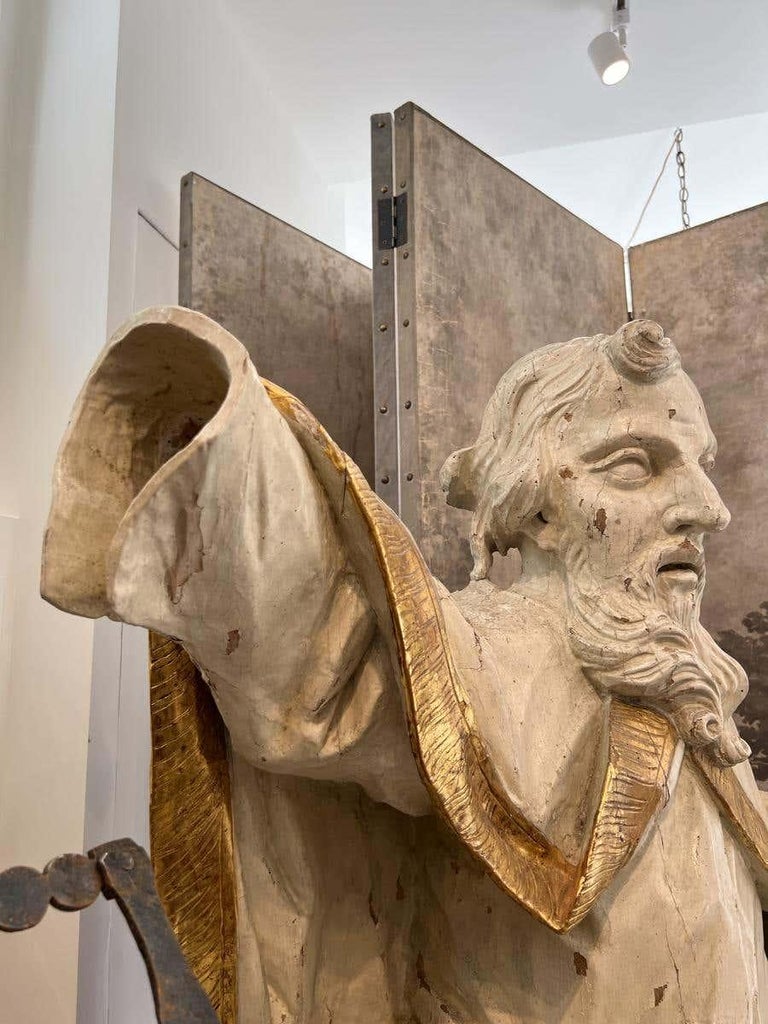 Statue of St. Paul with Sword, Large 17th Century Wooden For Sale at ...