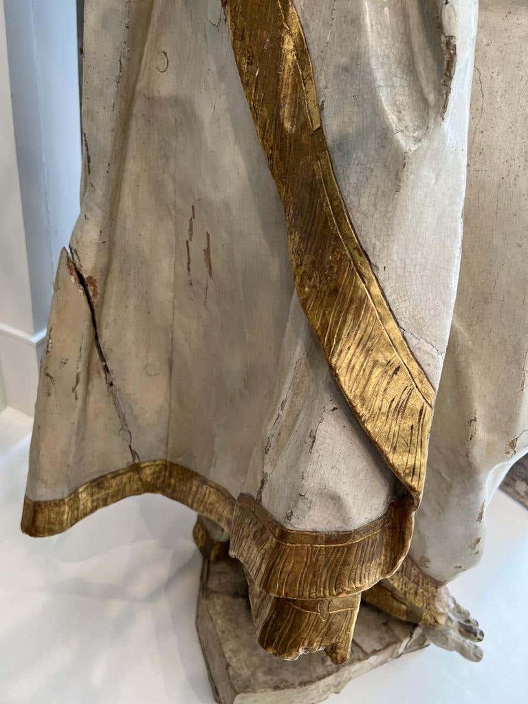 Statue of St. Paul with Sword, Large 17th Century Wooden For Sale at ...