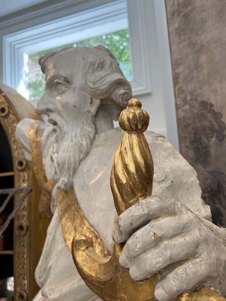 Statue of St. Paul with Sword, Large 17th Century Wooden For Sale at ...