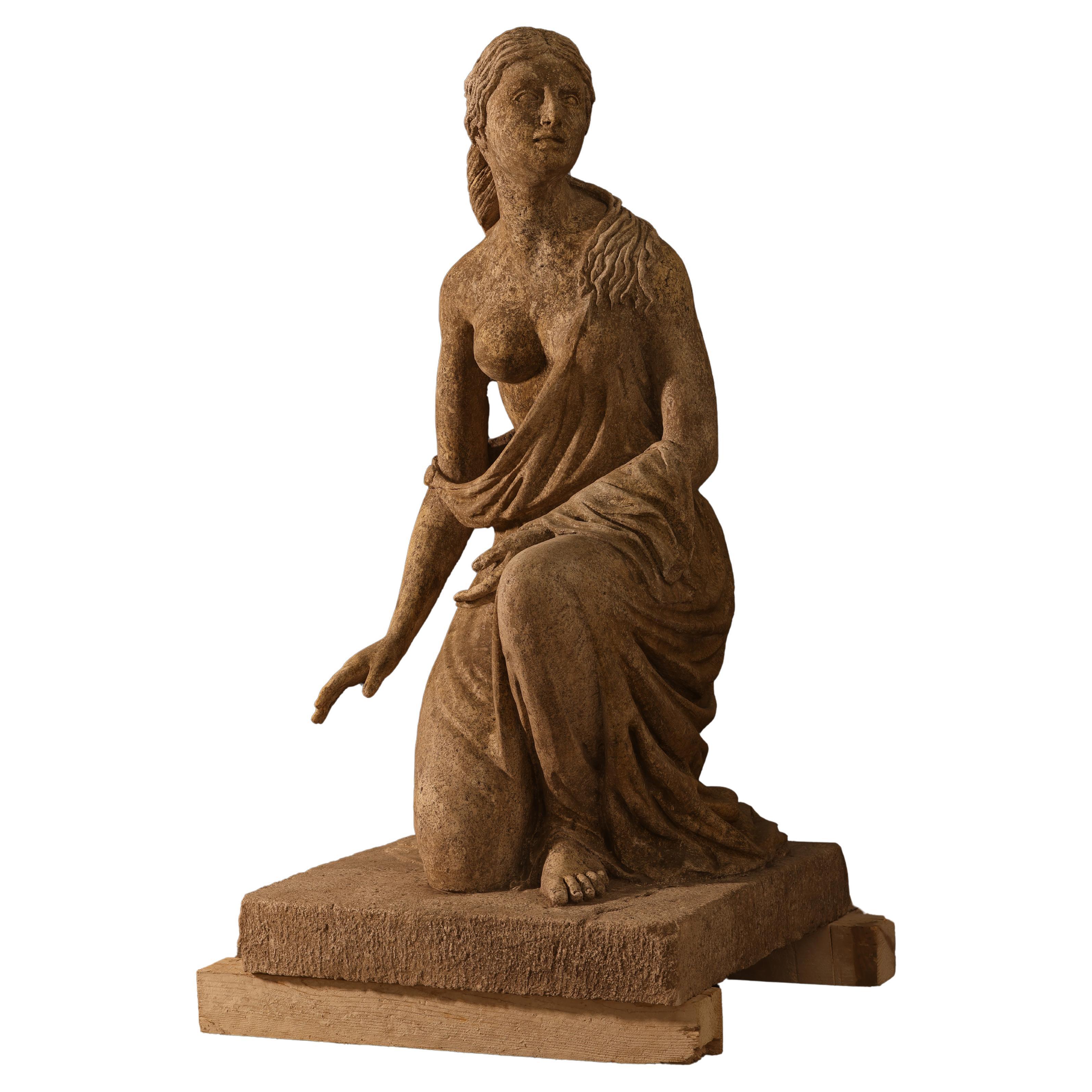 Statue sculpture life size antique old Roman Greek stone reclaimed ...