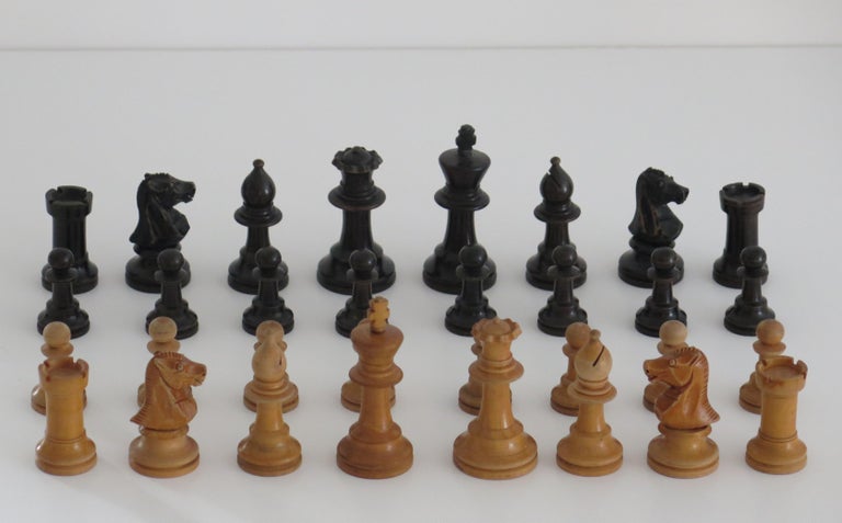 Staunton Fierce Knight Weighted Chess Set Kings in Jointed Box, 19th ...