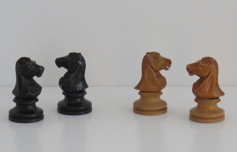 Staunton Fierce Knight Weighted Chess Set Kings in Jointed Box, 19th ...