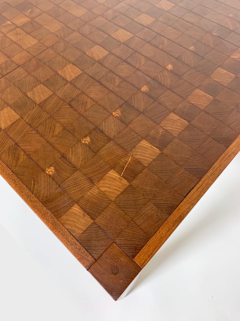 Staved Teak Dining Table with Two Leaves, Circa 1960s For Sale at 1stDibs