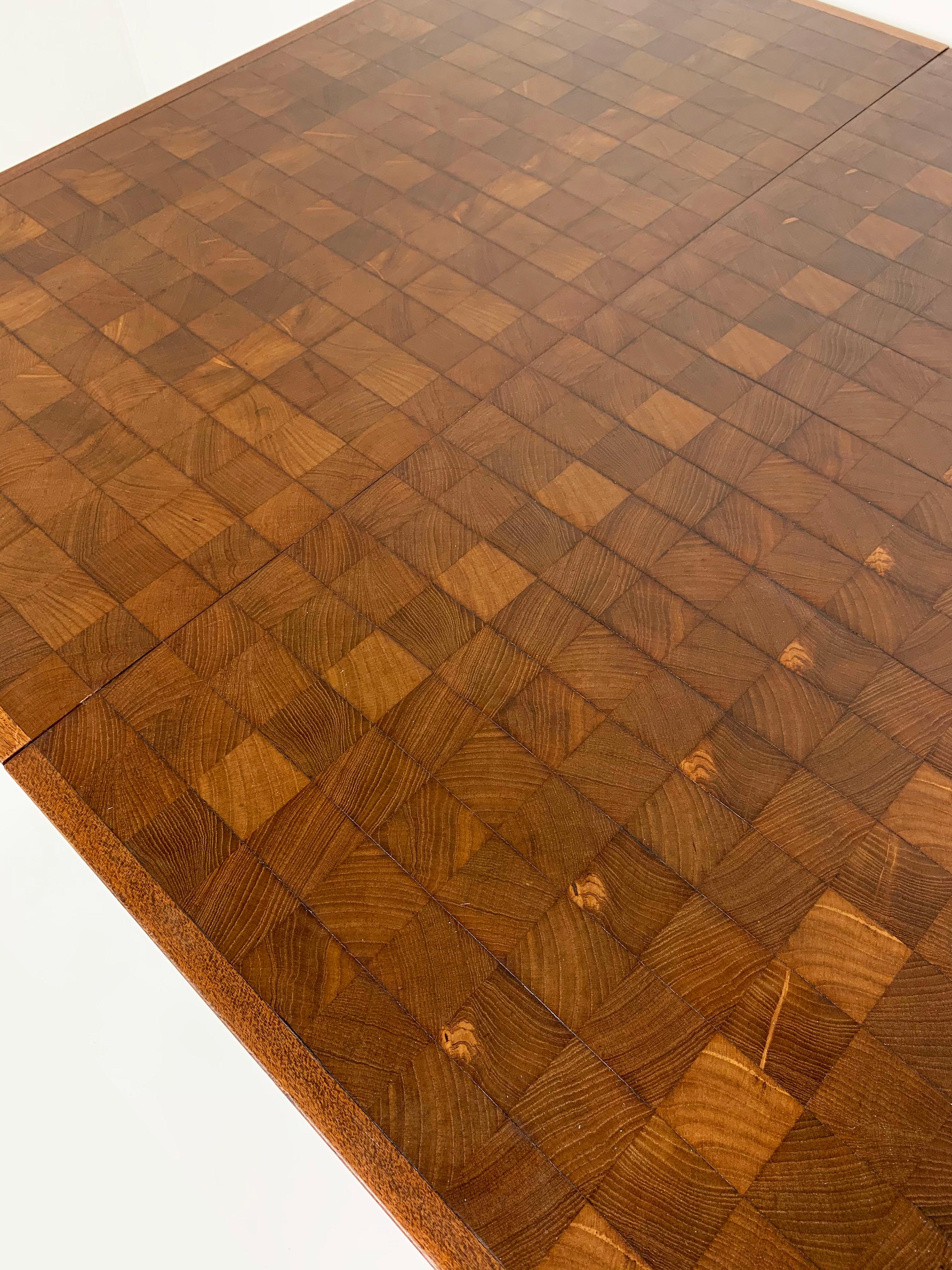 Staved Teak Dining Table with Two Leaves, Circa 1960s For Sale at 1stDibs