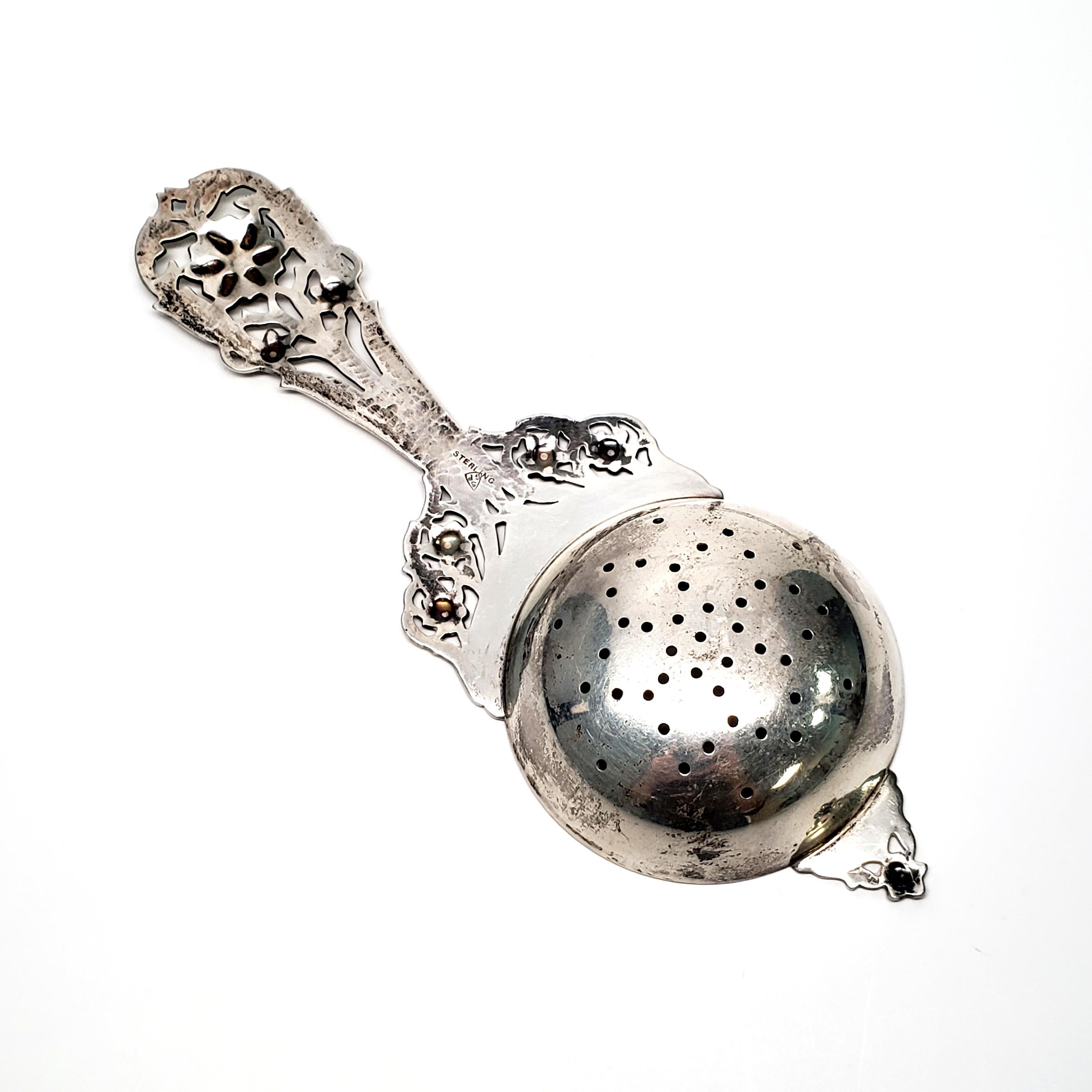 Stavre Gregor Panis Sterling Silver Flower Design Tea Strainer at ...